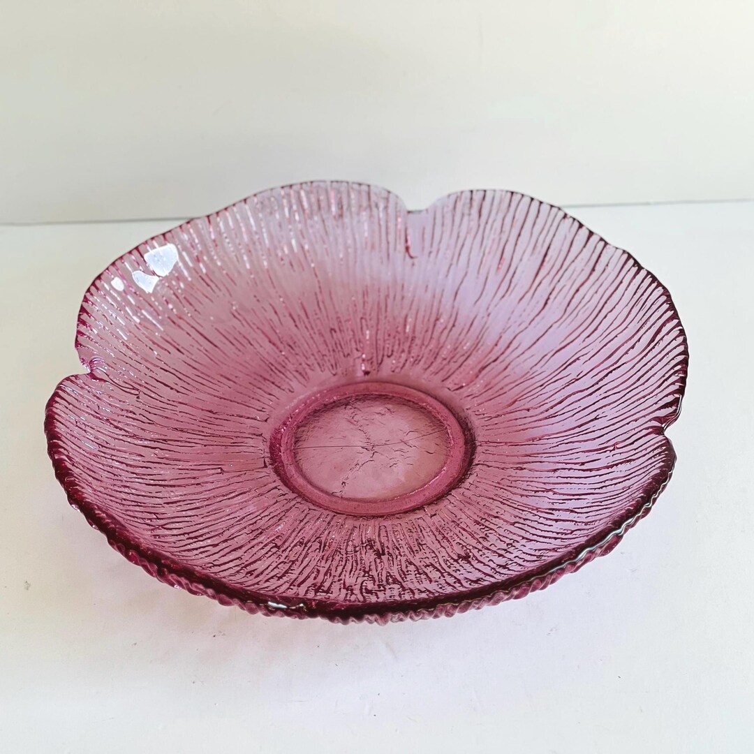 Blenko Glass Flower Petal Bowl Rose Pink Blenko Glass - Etsy