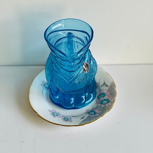 Vintage Kanawha Glass Blue Toby Pitcher: George Washington Colonial Man ...