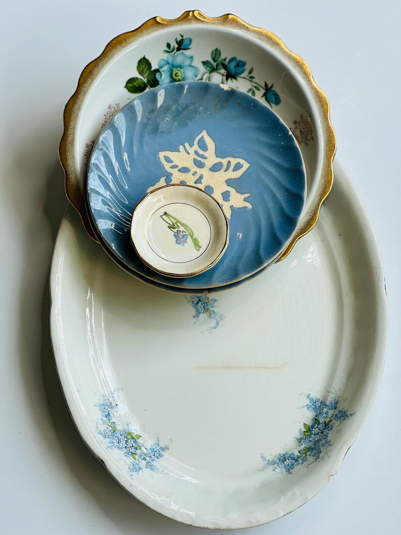 Blue Vintage Plate Gallery Wall Set, Kitchen Dining Decor (set of 6) - Etsy