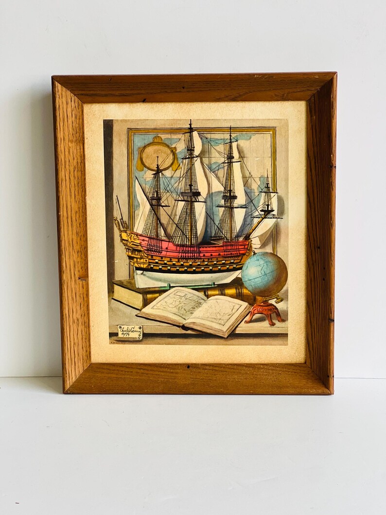 Vintage Charles Cerny Sailboat Prints, Mid-century Nautical Decor (set ...
