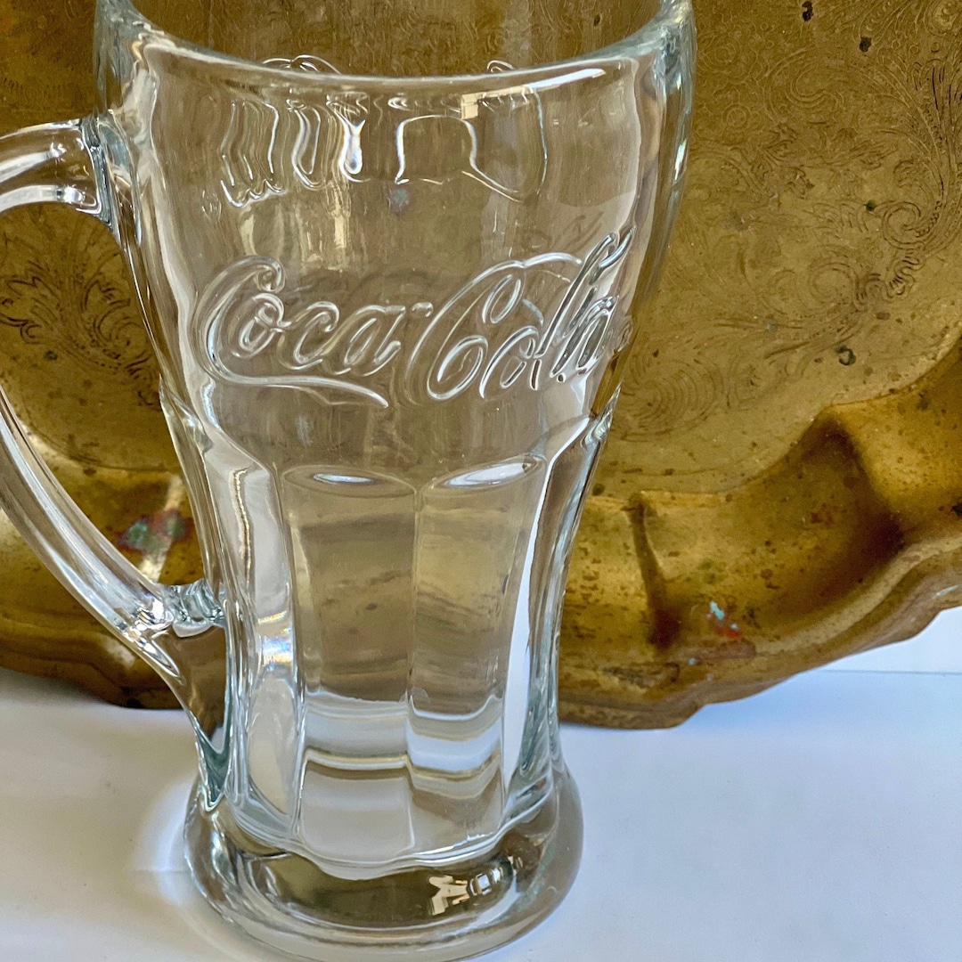 Libbey Clear Coca Cola Drinking Glasses Vintage Coke Float Mugs With ...