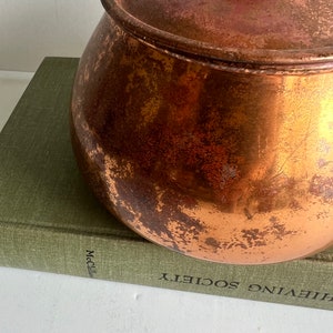 Tagus Copper Pot With Lid Vintage Fondue Pot With Brass and Wood Handle ...