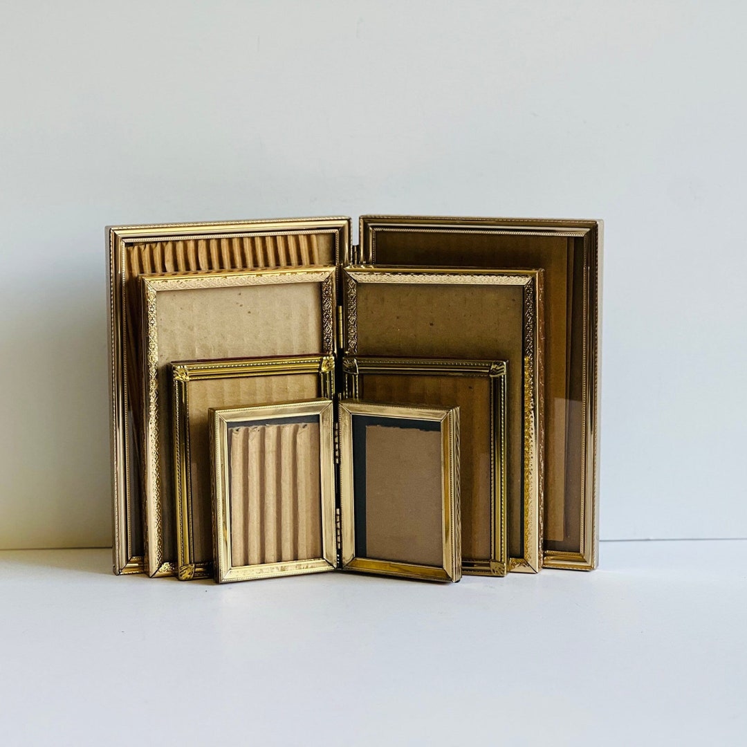 Vintage Gold Metal Frames Bifold Wall Tabletop Frames Wedding Decor ...