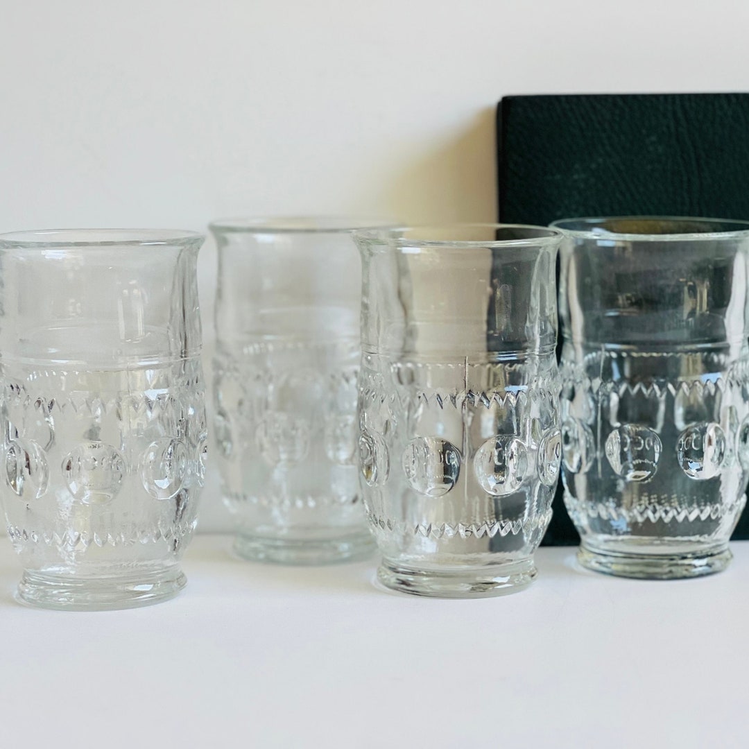Kings Crown Thumbprint Clear Tumblers Set of 4 - Etsy