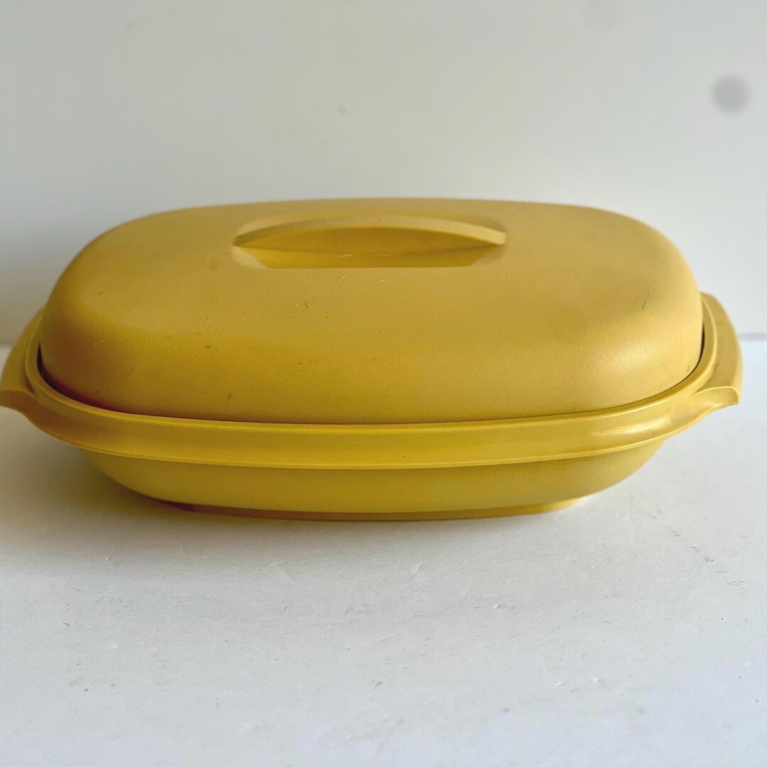 Vintage Tupperware Steamer Harvest Gold Tupperware 4 Piece Microwavable ...