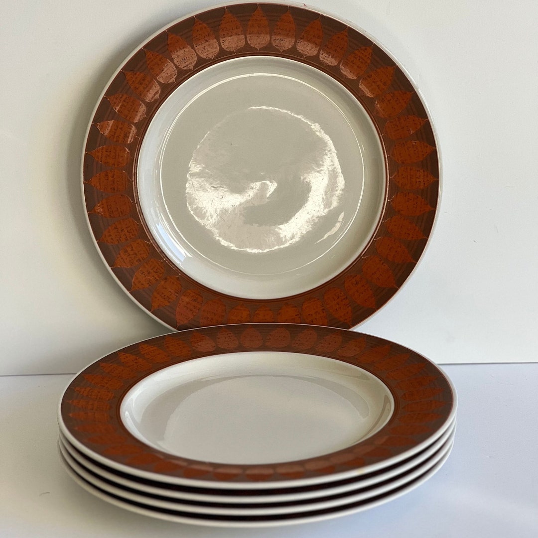 Franciscan Discovery Dinner Plate Terra Cotta Pattern Set of 5 Plates ...