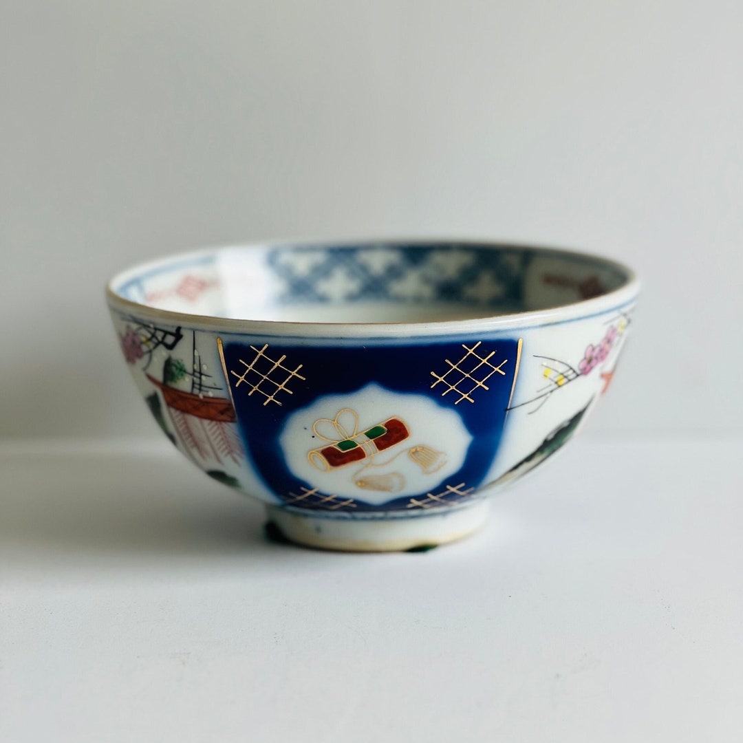 Japanese Imari Arita Porcelain Bowl Hand Painted Vintage Rice Bowl - Etsy