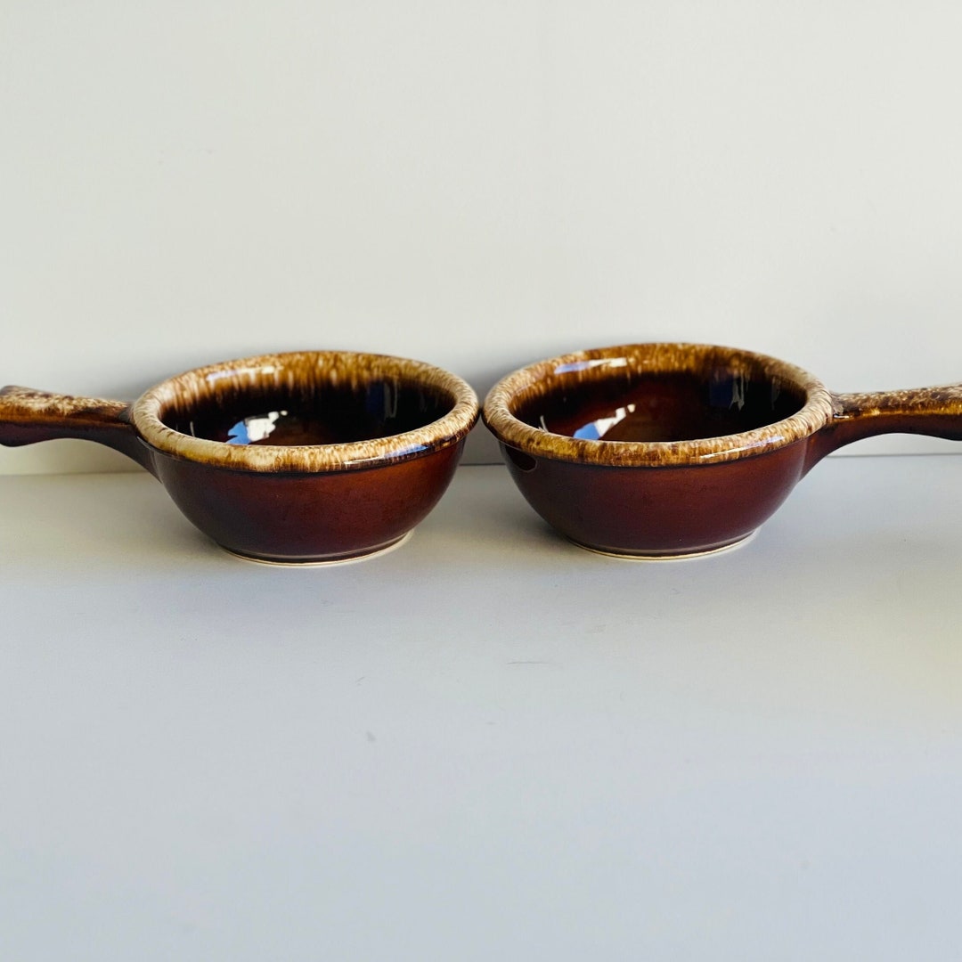 Hull Pottery Brown Drip Glaze Soup Bowls Oven Proof USA - Etsy