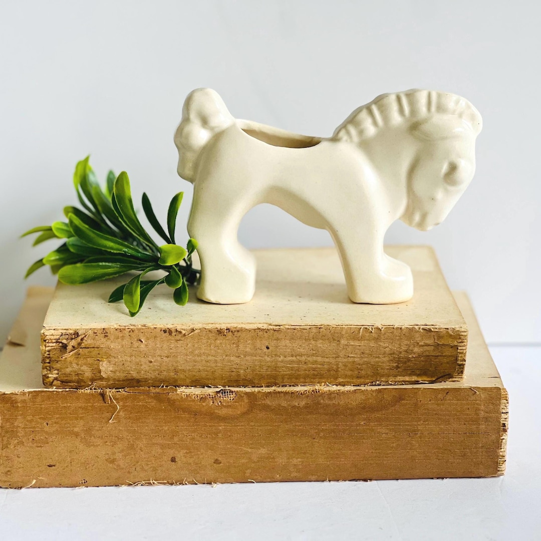 Mccoy Stretch Horse Planter off White Mid Century Pottery Vase Mccoy ...