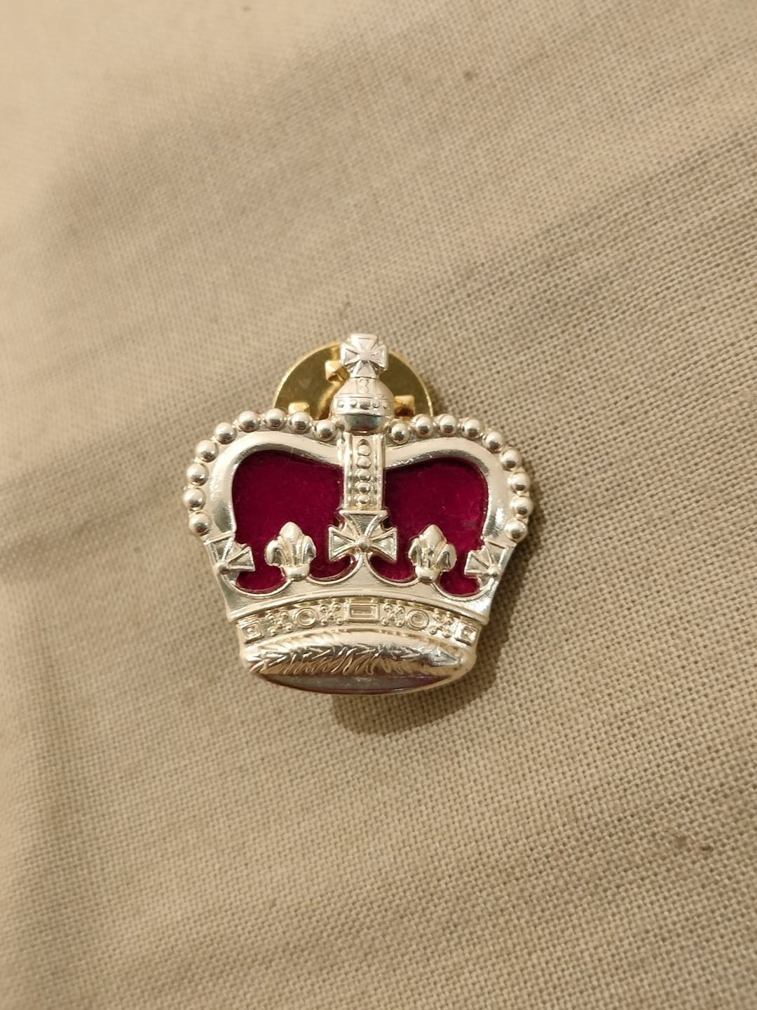 Military Crown Pin - British Army Parade Badge, Royal Badge, Militaria ...