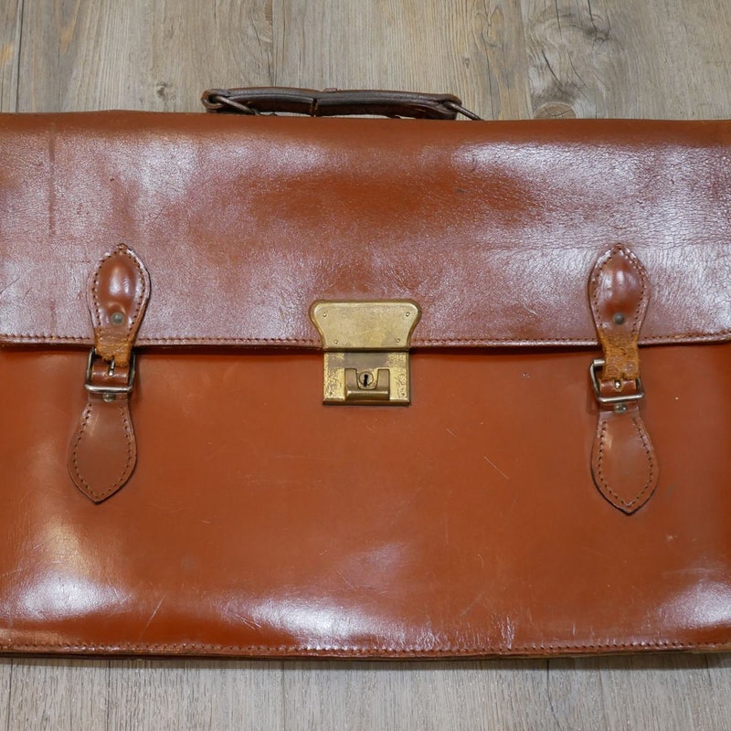 Leather Briefcase - Etsy