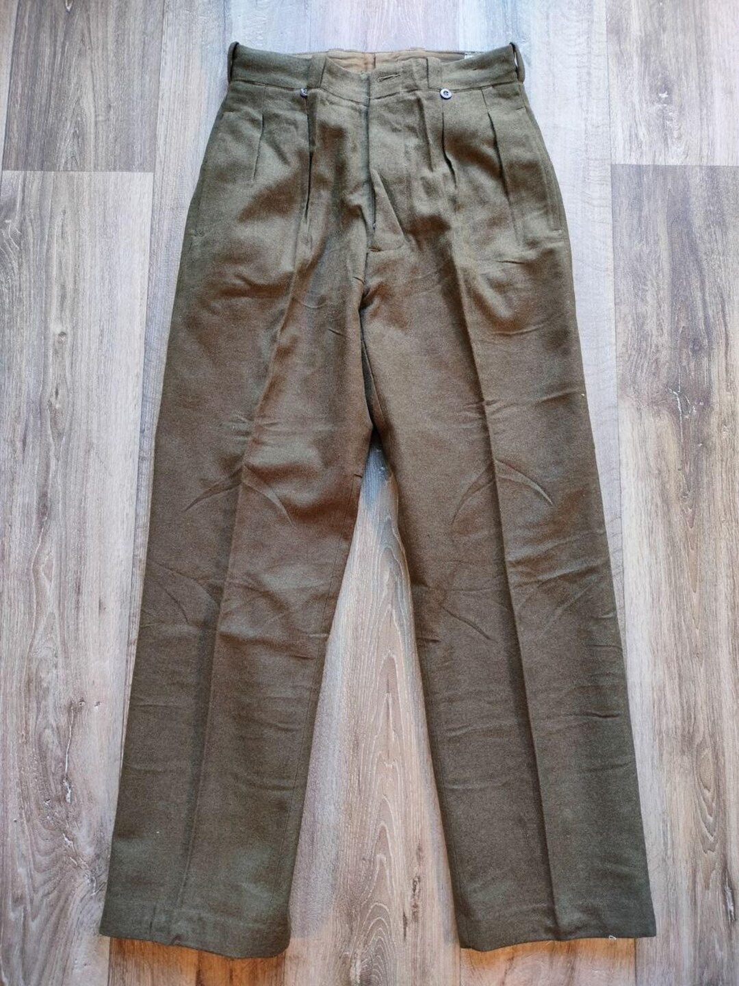 Mle 47 Military Trousers in Khaki Wool - Vintage French Army - Etsy