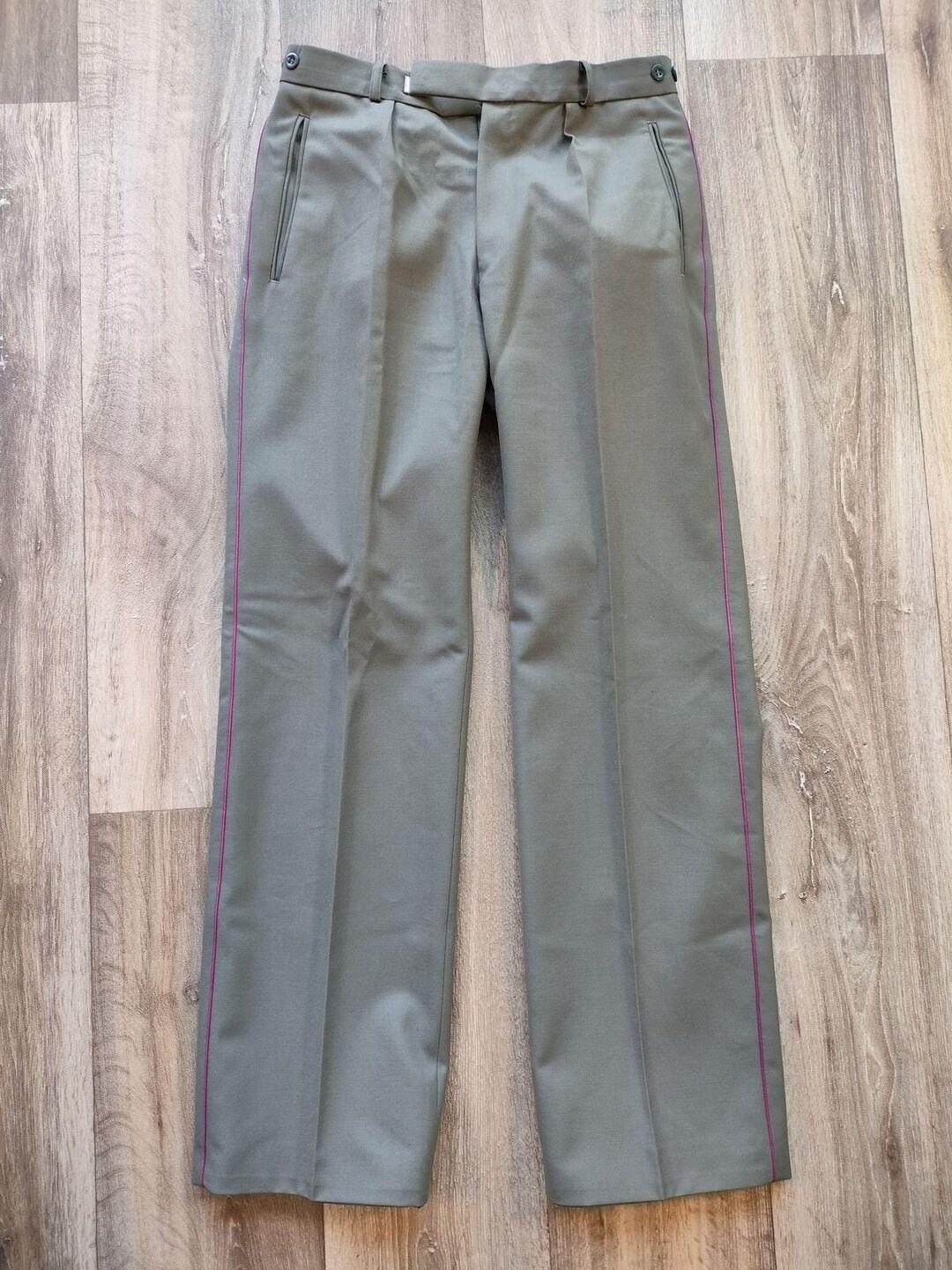Vintage Grey-green Austrian Army Parade Trousers With Purple Piping ...