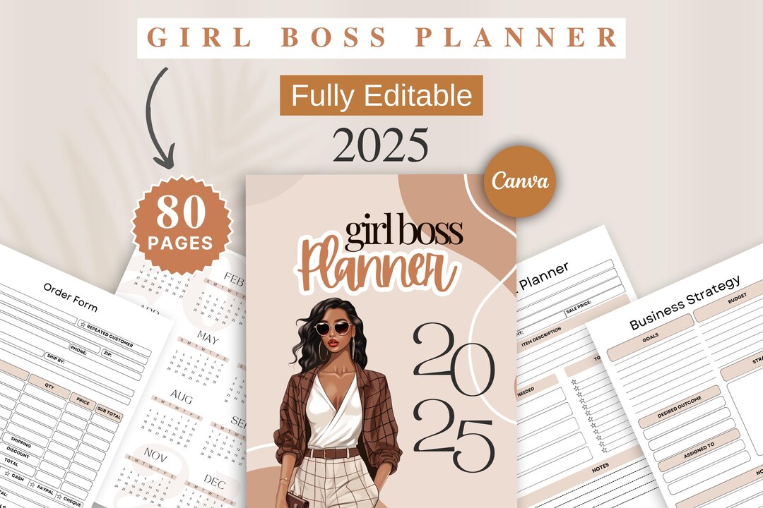 Girl Boss Planner Template, Black Woman Planner 2025, Lady Boss Planner ...