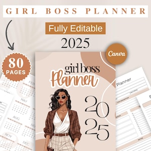 Girl Boss Planner Template, Black Woman Planner 2025, Lady Boss Planner ...