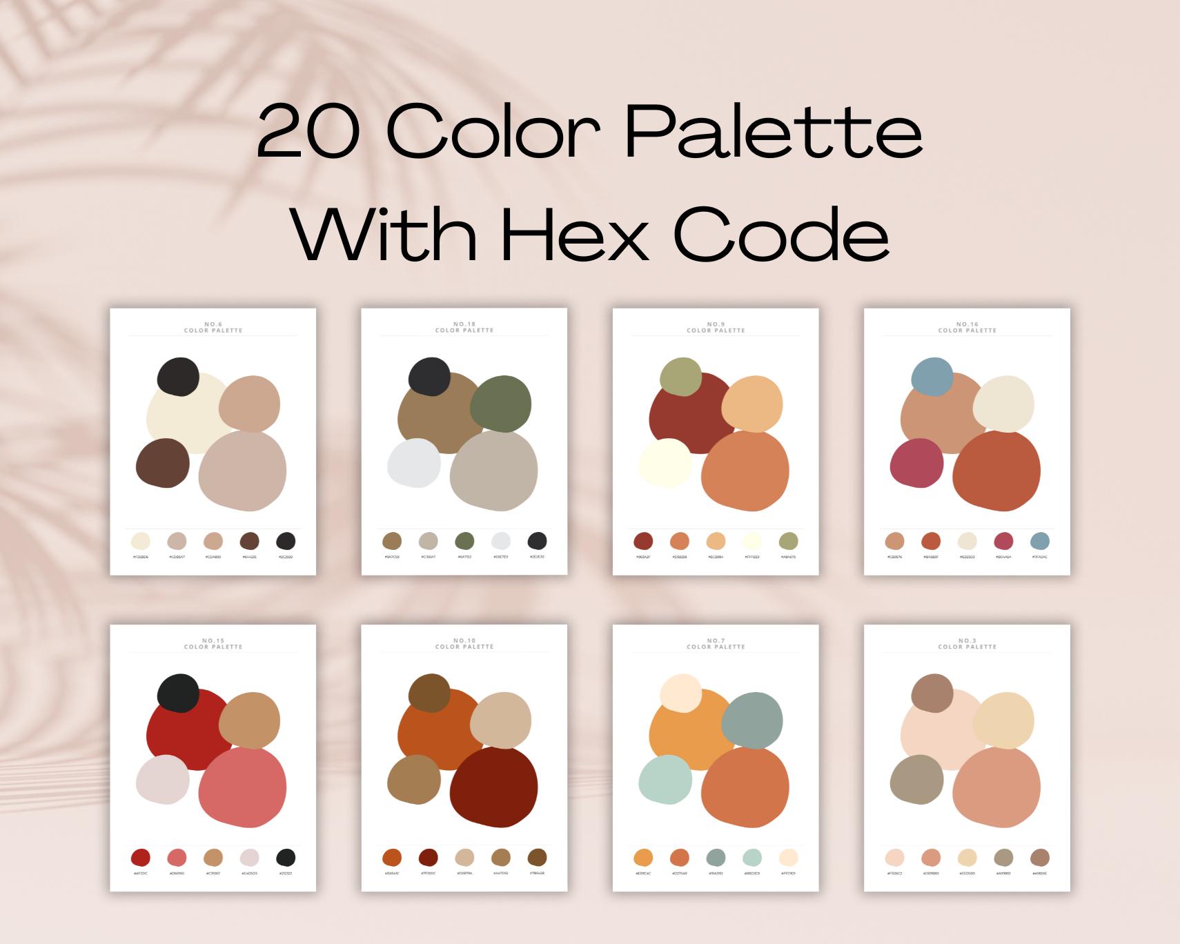 Boho Color Palette, Brand Kit Template With Hex Codes (canva Editable ...
