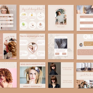 100 Hair Salon Instagram Post Canva Templates | Beauty Salon Editable ...