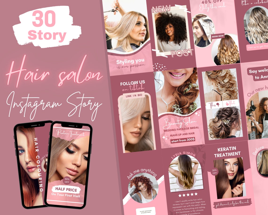 Hair Salon Instagram Story Templates Hairstylist Instagram Story Canva ...