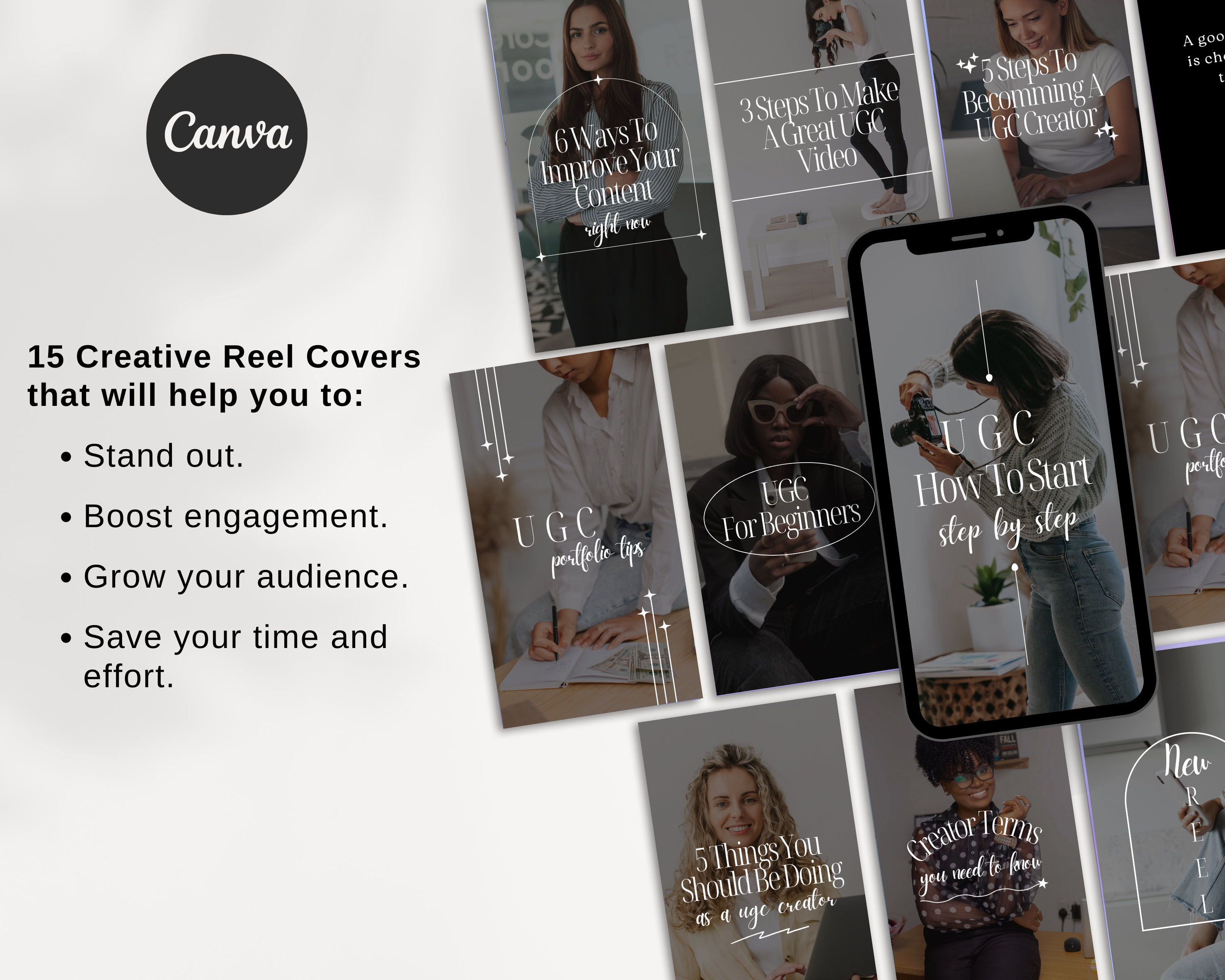 UGC Instagram Reel Templates | Content Creator Reel Covers | Reel Cover ...