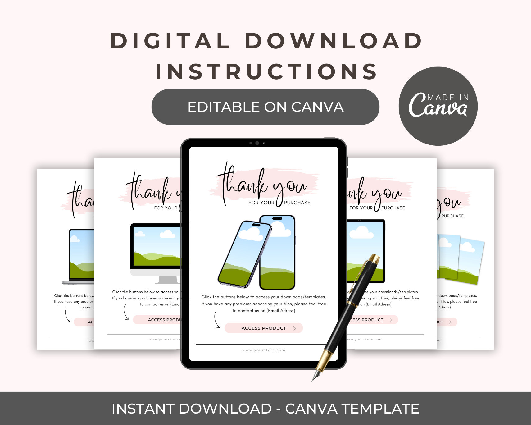 Canva Instruction Template Digital Product Guide Digital Download Etsy