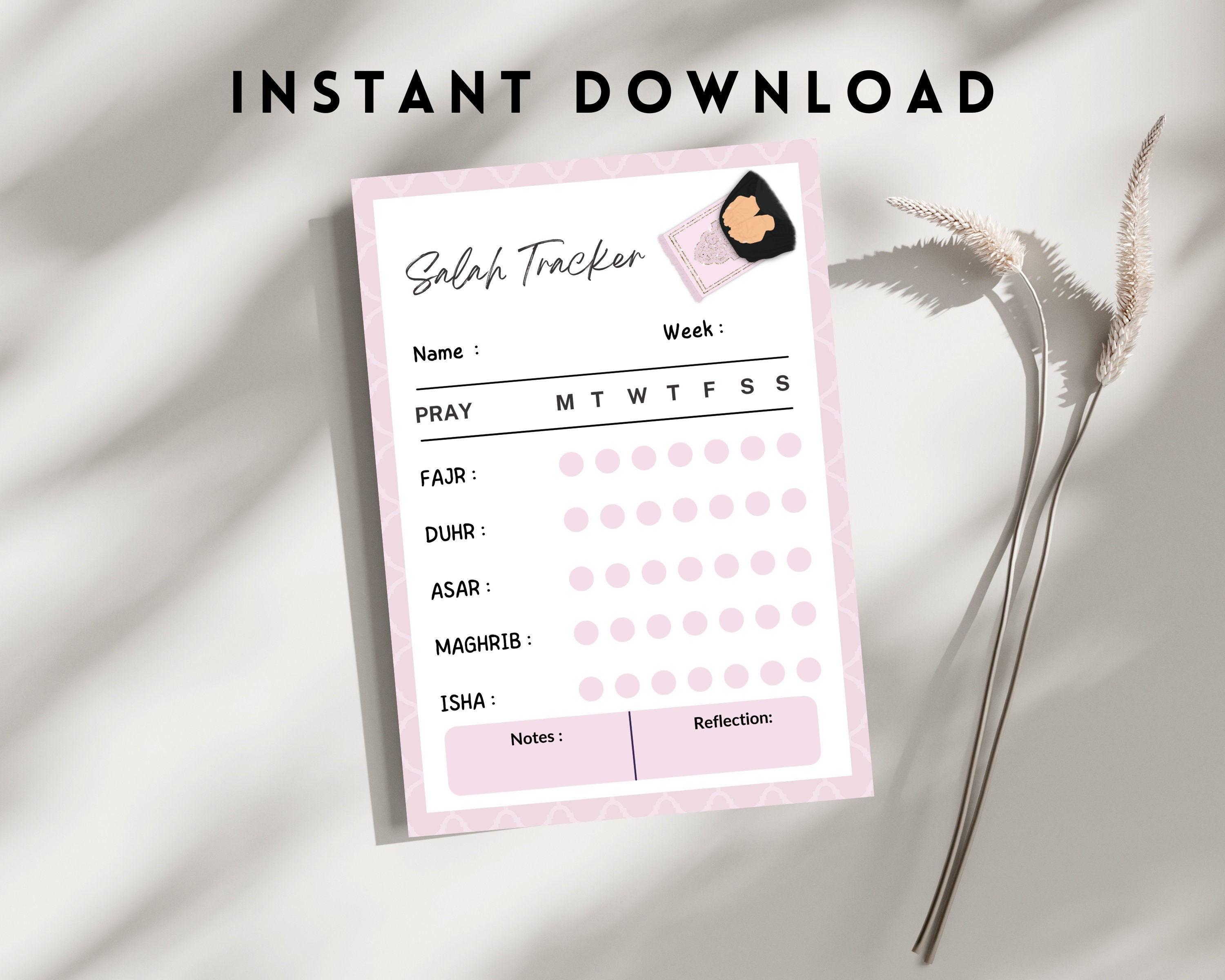 Printable Salah Tracker, Daily Prayer, Muslim Prayer Tracker, Weekly ...
