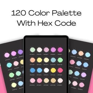 120 Pastel Color Palette | Hex Codes, Canva Template (instant Download ...