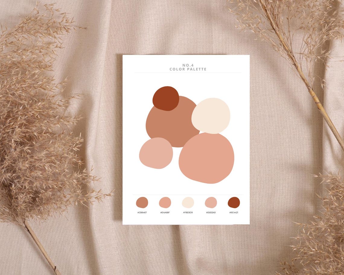 Boho Color Palette, Brand Kit Template With Hex Codes (canva Editable ...