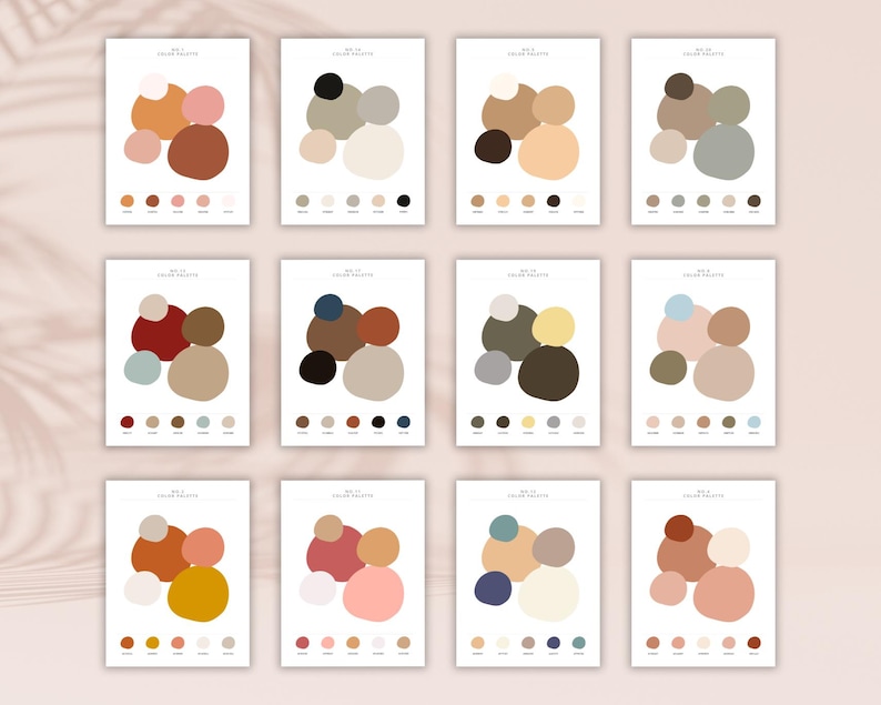 Boho Color Palette, Brand Kit Template With Hex Codes (canva Editable ...