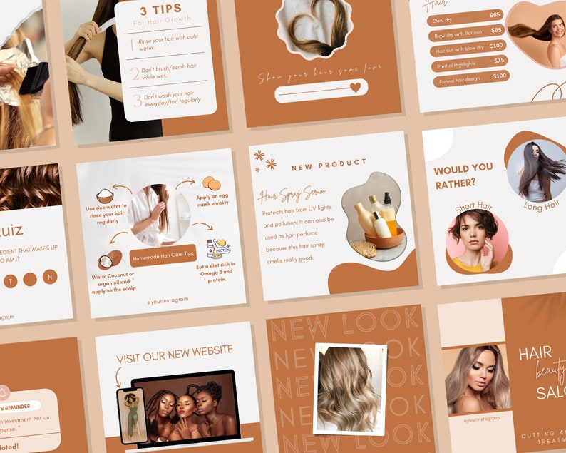 100 Hairstylist Instagram Templates | Hair Salon Templates | Beauty ...