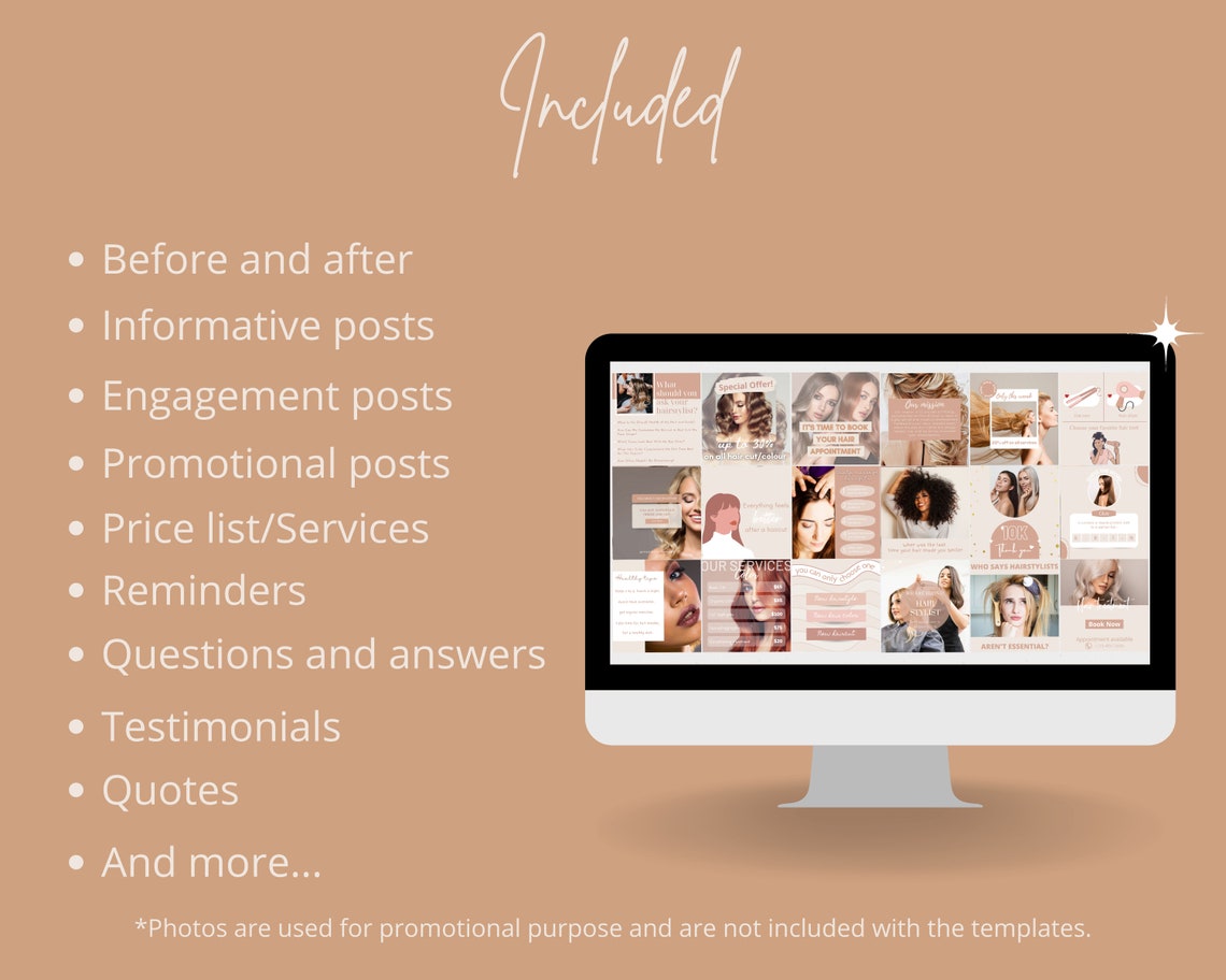 100 Hair Salon Instagram Post Canva Templates Beauty Salon | Etsy