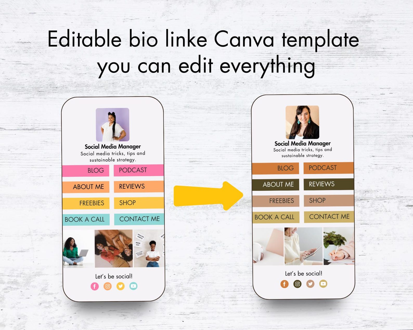 Instagram Link in Bio Canva Template, Colorful Design (digital Download ...