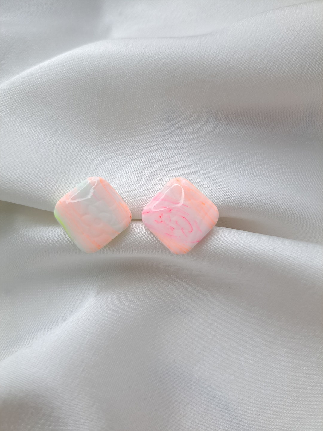 Handmade Jewelry Neon Color Studs Earrings Gift Idea Polymer - Etsy