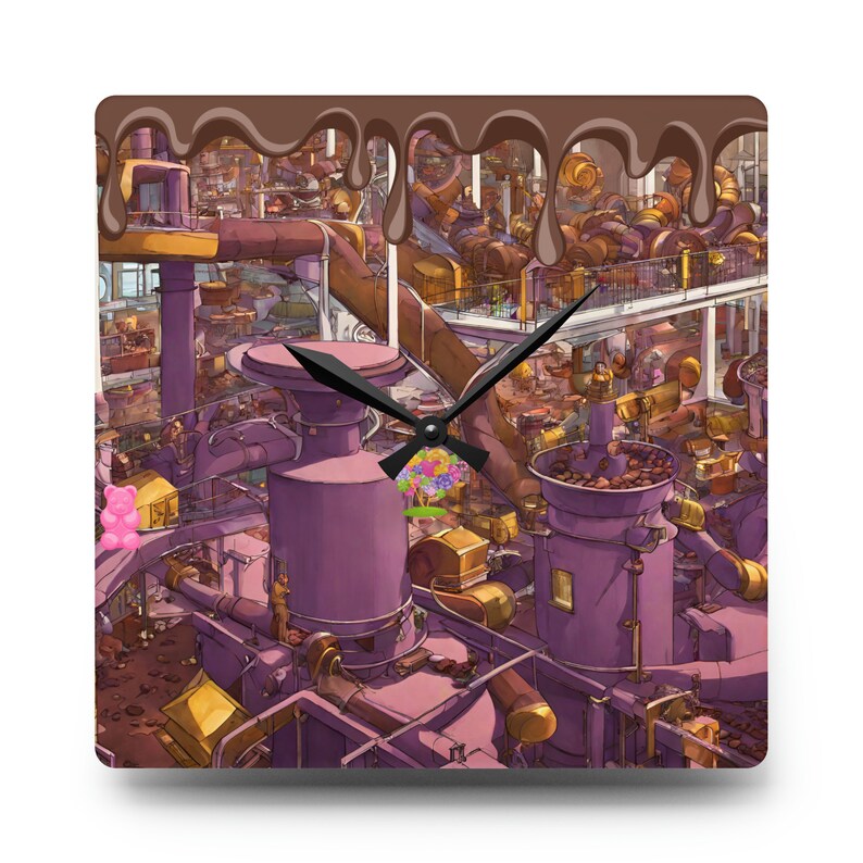 Wonka's Chocolate Factory Themed Wall Clock candy Themed - Etsy Australia