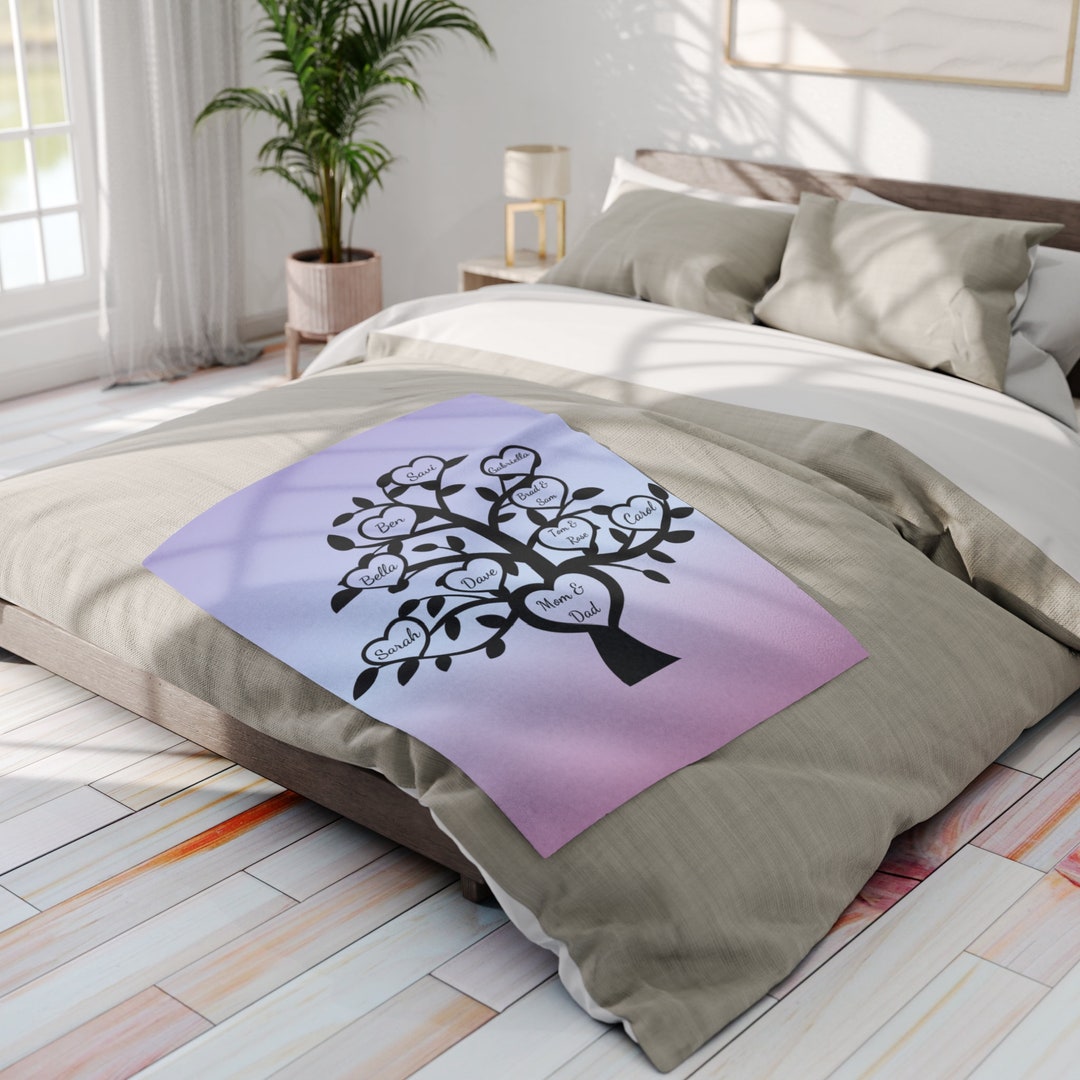 Personalized Family Tree Blanket Custom Name Blanket Custom Blanket for ...