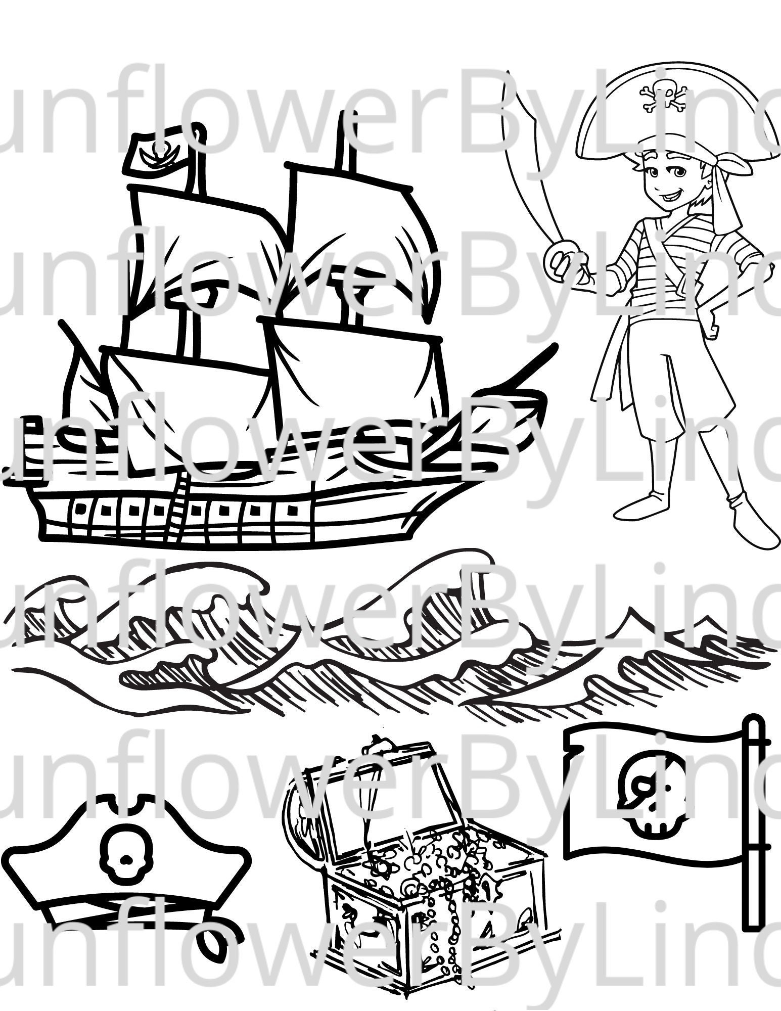 Pirate Coloring Page, Printable Kids Coloring Pages, Road Trip ...