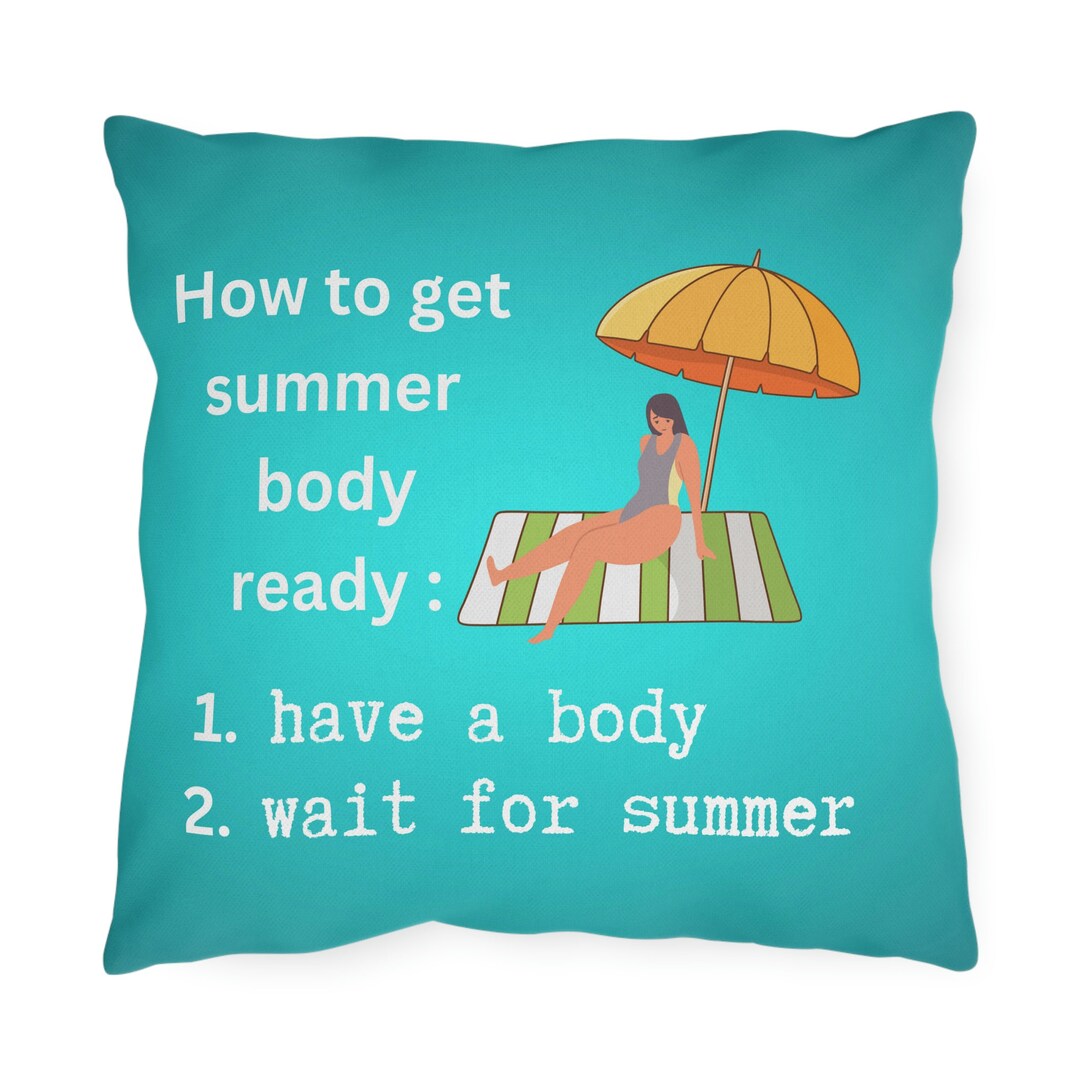 Funny Beach House Outdoor Pillow, Summer Porch Decor, Pool Pillow ...