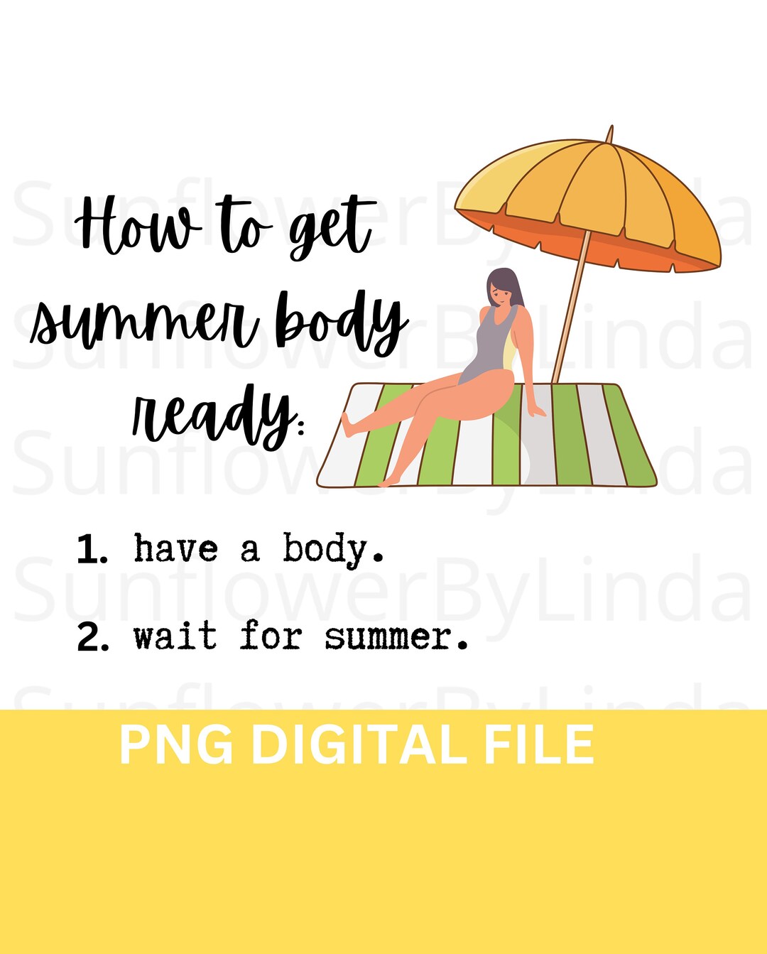 Summer Body Ready PNG Digital Download File, Funny Summer Beach Humor ...