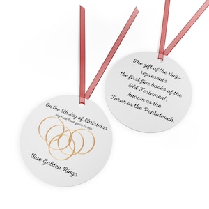 12 Days of Christmas Ornament, Five Golden Rings Ornament, Special ...