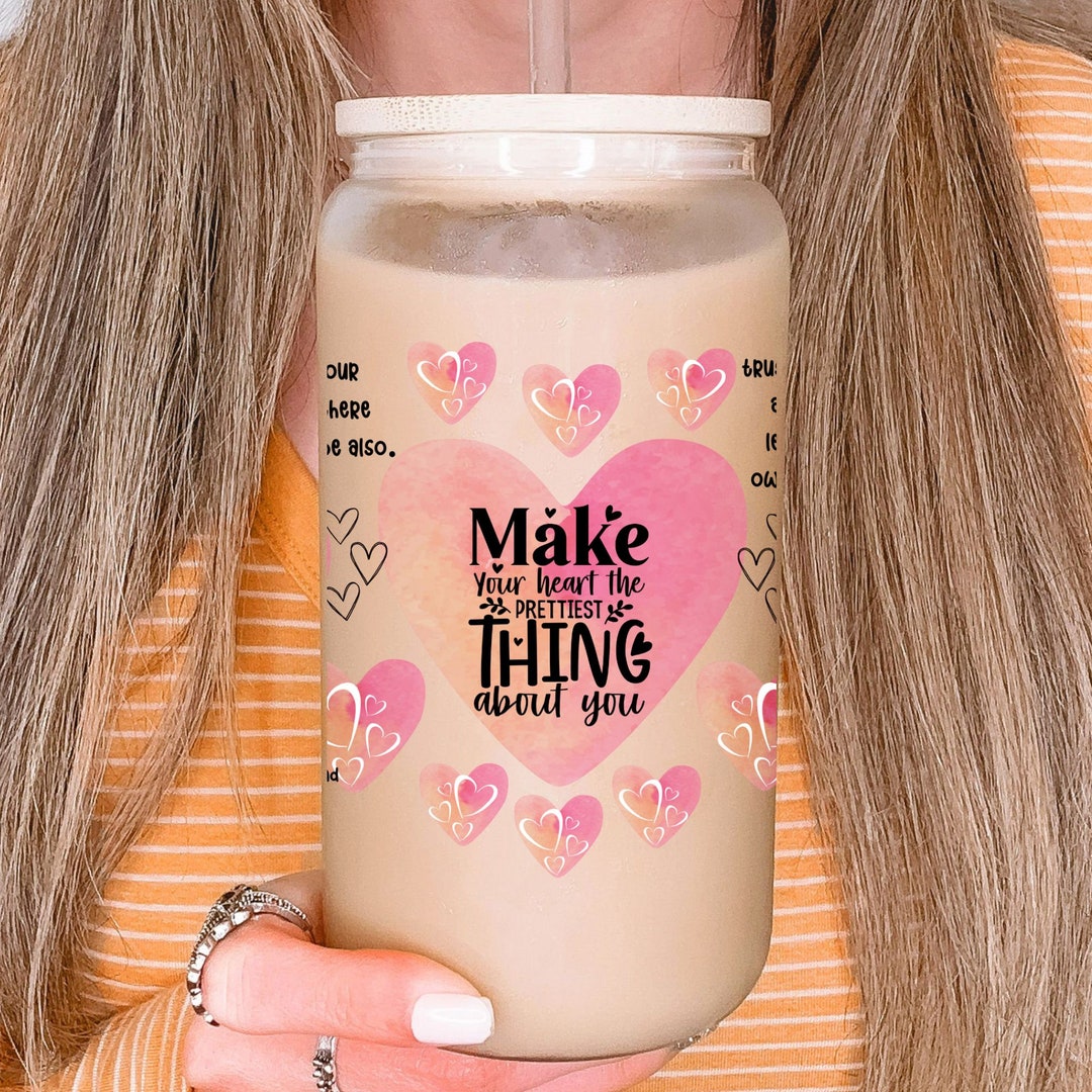 Christian Affirmation Iced Coffee Cup, Bible Verse Glass Tumbler, Beer ...