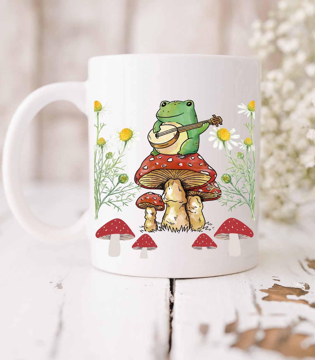 Cottagecore Frog and Mushrooms 11oz & 15oz Mugs, Cottagecore Room Decor ...