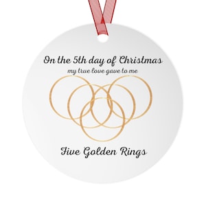 12 Days of Christmas Ornament, Five Golden Rings Ornament, Special ...