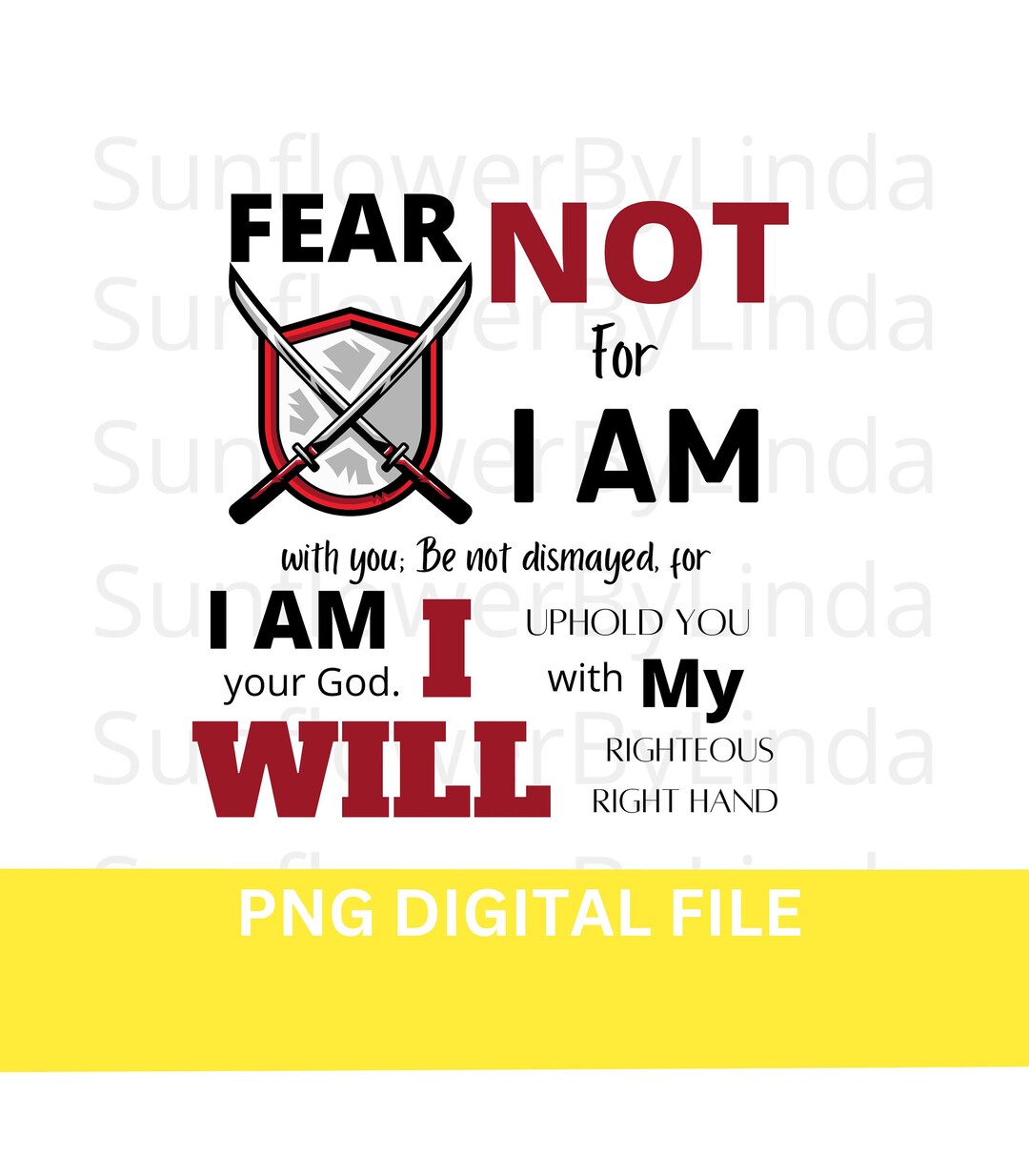 Men's Fear Not PNG, Isaiah 41 10 Instant Download, Christian Warrior ...