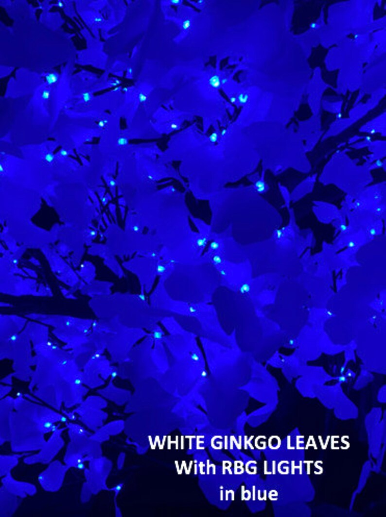 7' LED Tree With White Ginkgo Leaves (RGB LIGHTS) - Etsy