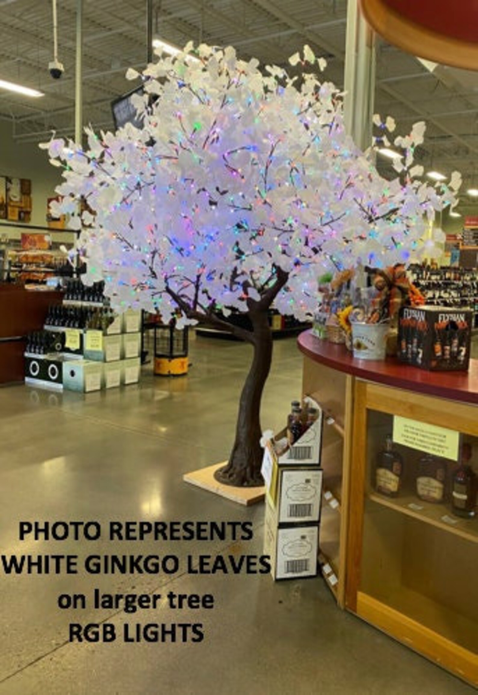 7' LED Tree With White Ginkgo Leaves (RGB LIGHTS) - Etsy