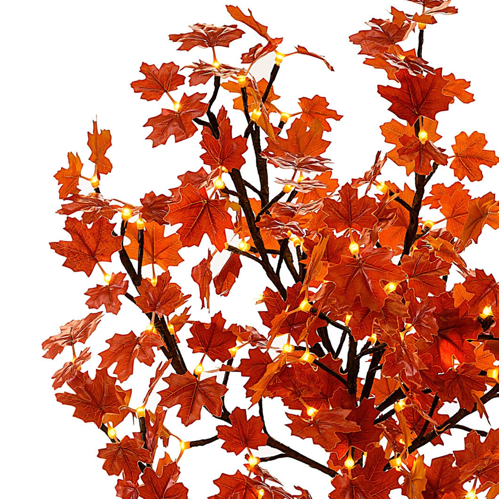 5' LED Tree With Red Maple Leaves - Etsy