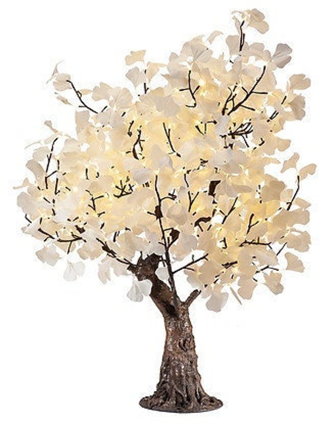 5' LED Tree With White Ginkgo Leaves - Etsy