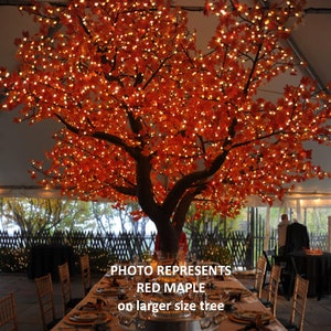5' LED Tree With Red Maple Leaves - Etsy