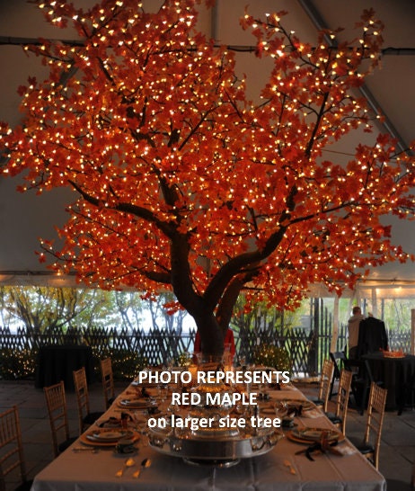 5' LED Tree With Red Maple Leaves - Etsy