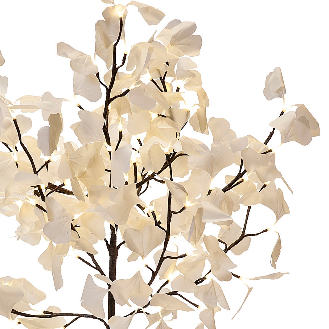 3' Tabletop Self Illuminated Tree With White Ginkgo Leaves - Etsy