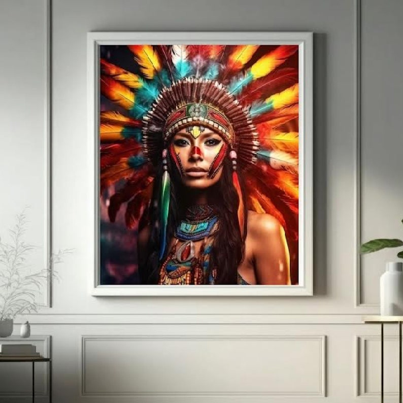Indian American Wall Art Native American Painting High Quality AI ...